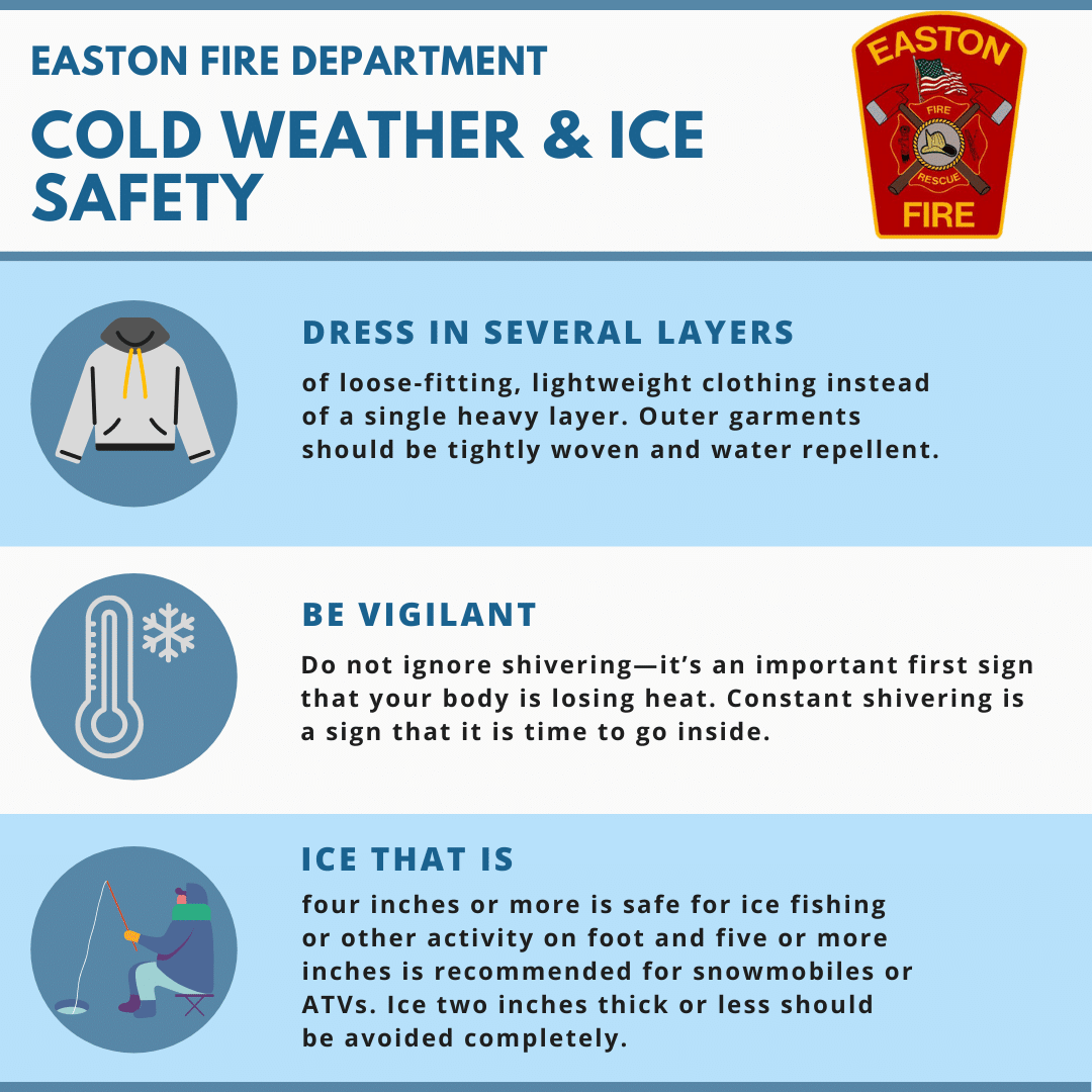 Easton Fire Department Shares Cold Weather, Ice Safety Tips | John ...