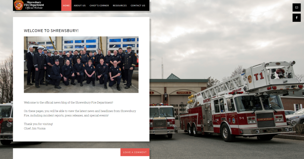 Shrewsbury Fire Department Launches New Website | John Guilfoil Public ...