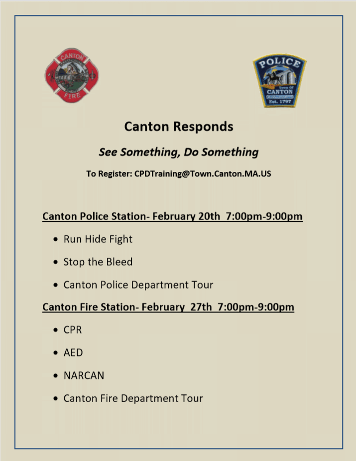 Canton Fire and Police Departments to Offer "Canton Responds" Training ...