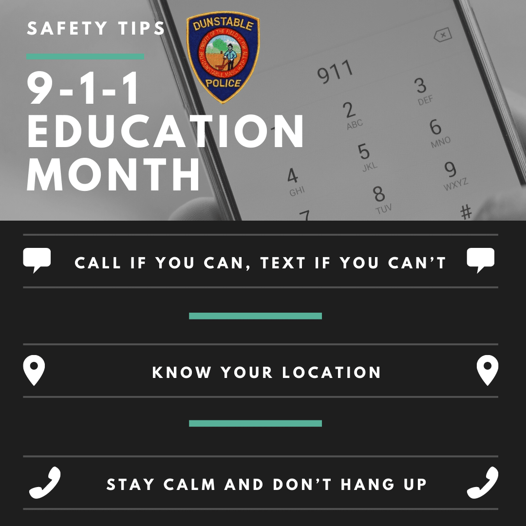 Dunstable Police Department Shares Tips During National 9-1-1 Education ...