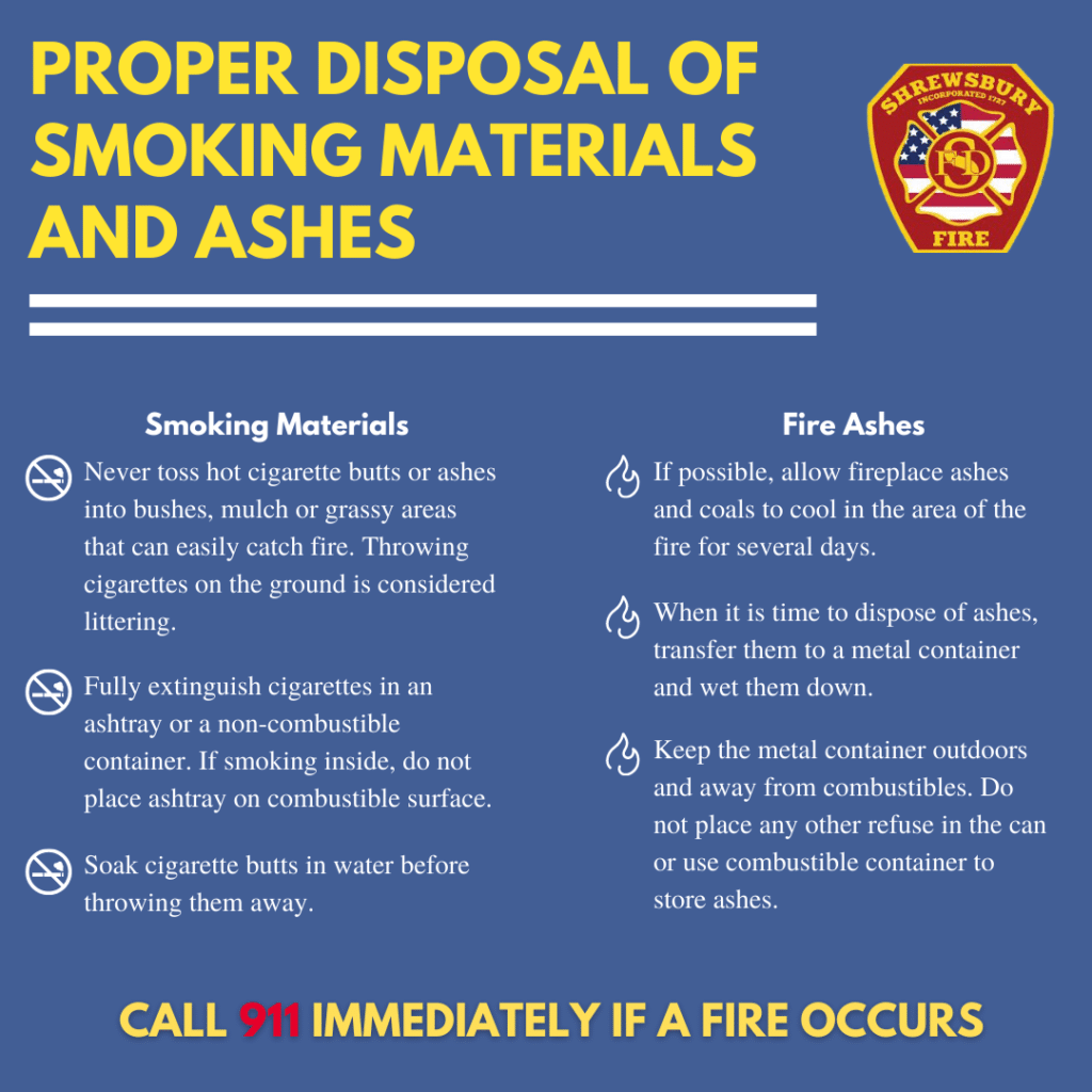Shrewsbury Fire Department Provides Safety Tips for Proper Disposal of ...
