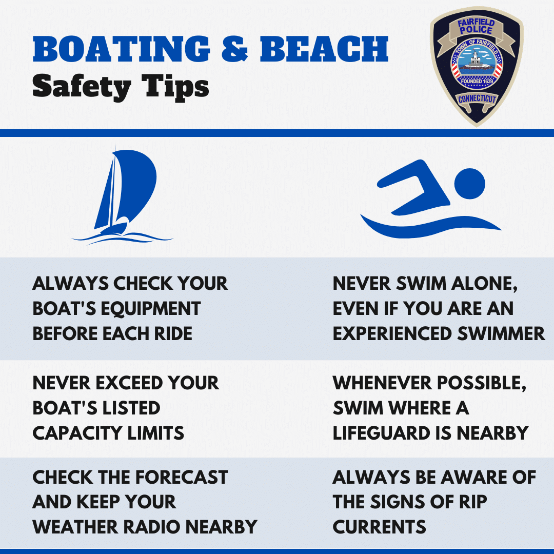 Fairfield Police Department Shares Boating and Beach Safety Tips | John ...