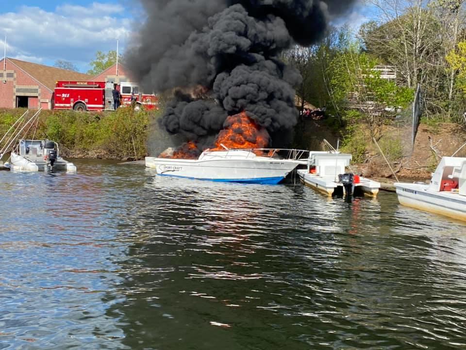 Shrewsbury Fire Department Extinguishes Boat Fire at Corazzini Boat ...