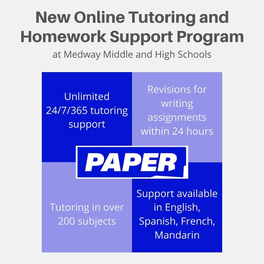 Medway Middle and High Schools Offering New 24/7 Online Tutoring and ...
