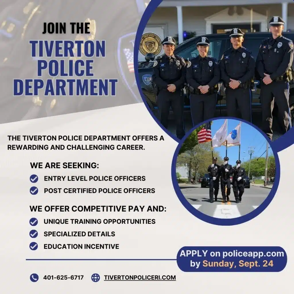 Tiverton Police Department Seeking Applicants for Entry Level Police ...