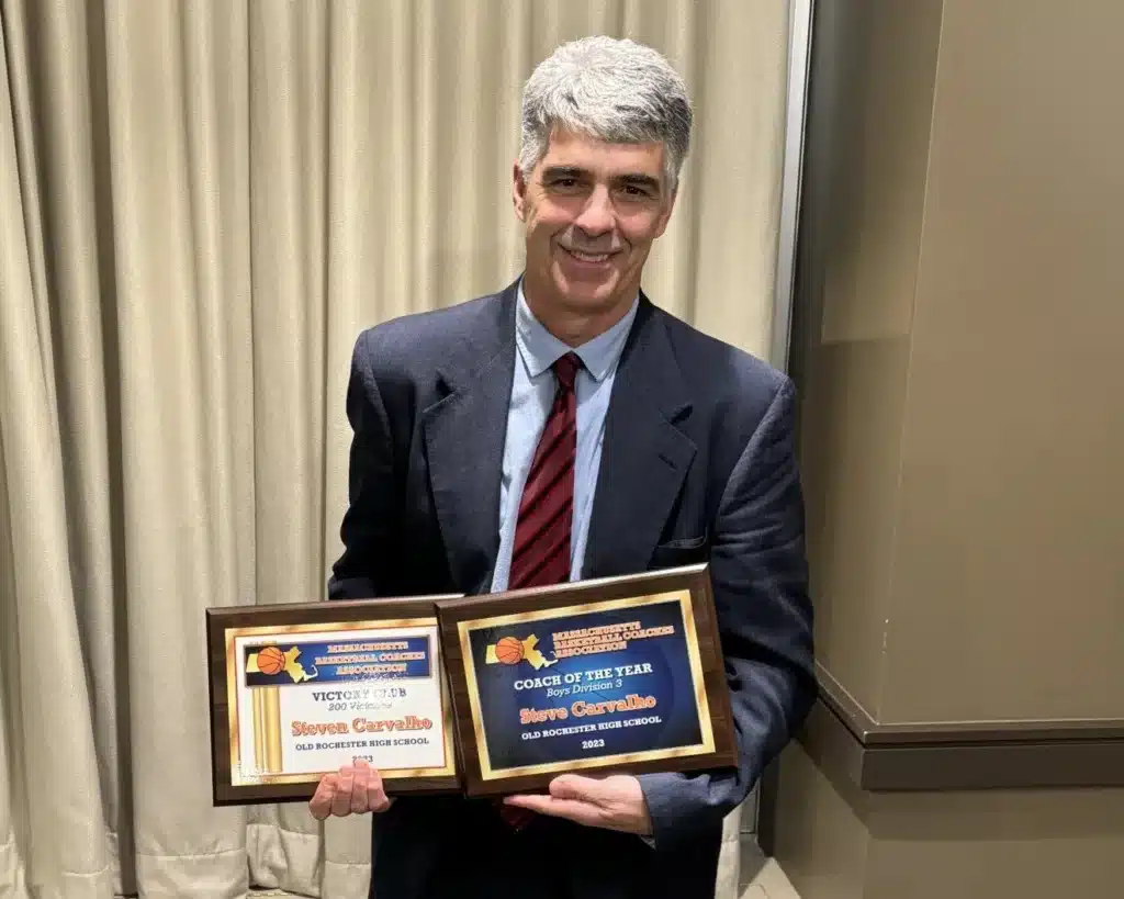 Old Rochester Regional High School Boys Basketball Coach Steve Carvalho ...