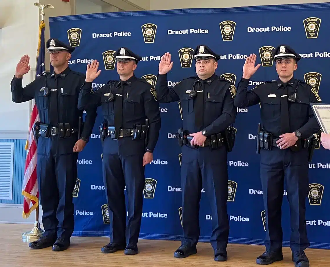 Dracut Police Welcome Four New Officers | John Guilfoil Public Relations