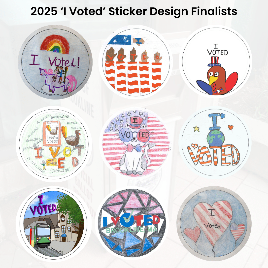 Brookline Town Clerk Shares New 'I Voted' Sticker Design Finalists ...