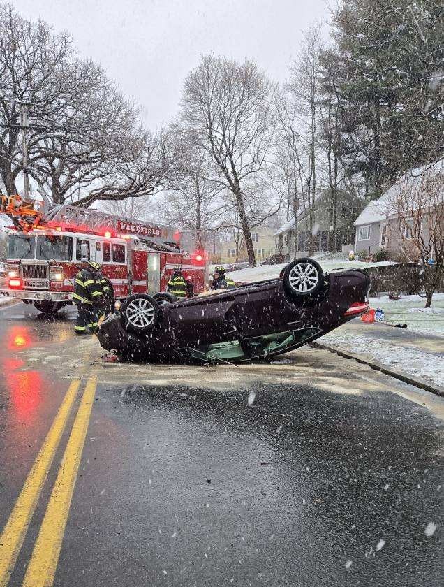 Wakefield Fire and Police Departments Respond to Single-Vehicle ...