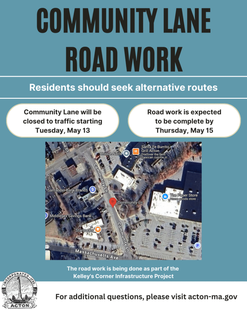 Town of Acton Shares Information on Community Lane Road Work as Part of ...