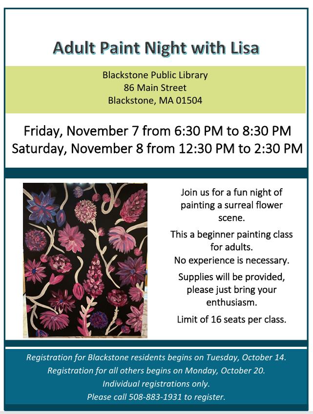 Town of Blackstone Public Library Releases Activity-Packed November ...